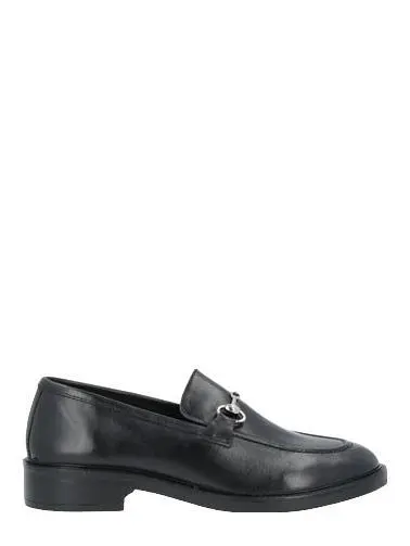 EMANUÉLLE VEE Leather Loafers - Black