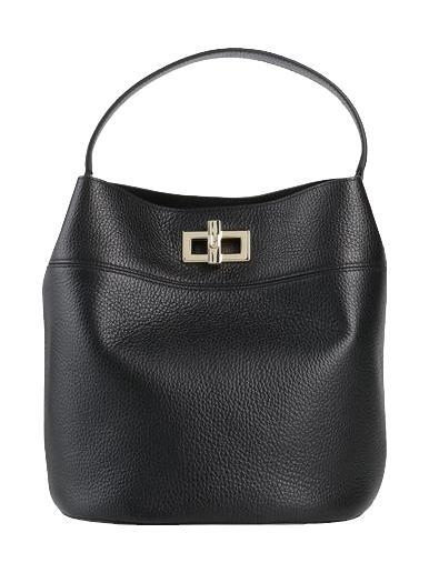 Furla Pebbled Leather Bucket Bag With Twist-lock Fastening - Black