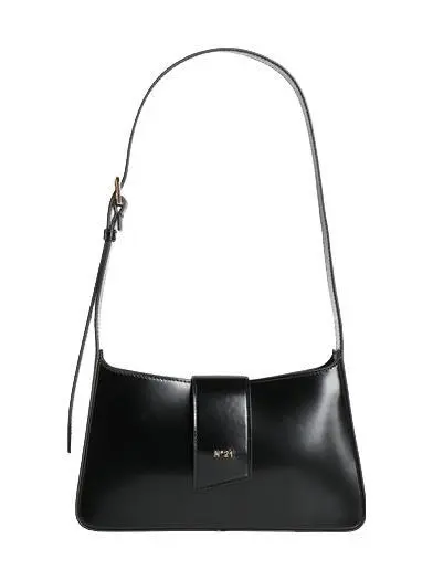 N°21 Medium Leather Shoulder Bag - Black