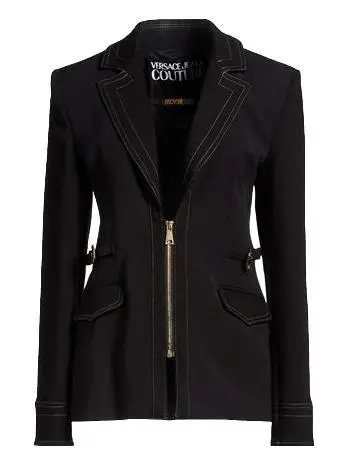 Versace Crepe Jacket With Embellishments - Black