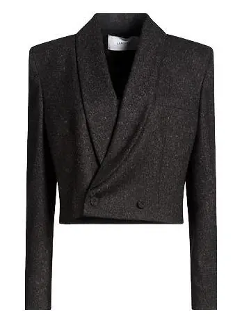 LARDINI Double-breasted Blazer In Wool, Polyester, Acrylic, Silk, And Elastane - Black