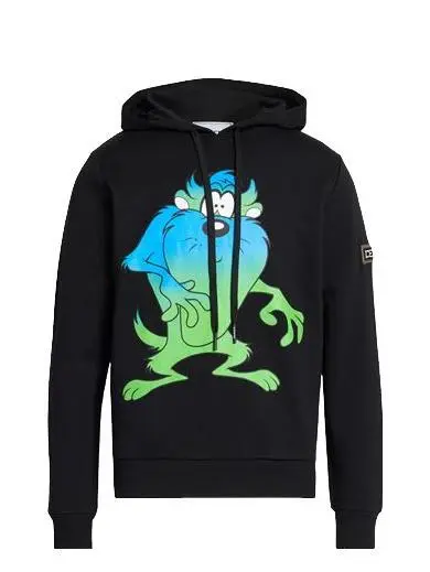 Iceberg French Terry Hooded Sweatshirt With Graphic Print - Black