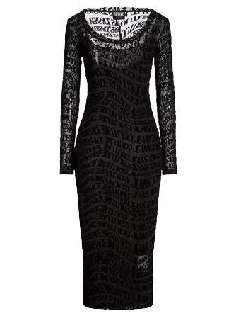 Versace Tulle Bodycon Midi Dress - Black