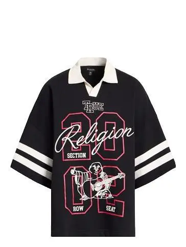 True Religion Polo Shirt Size Cotton, Polyester - Black