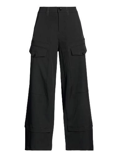 High Wide-leg Cargo Pants - Black