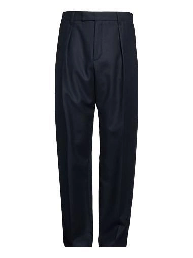 Sandro Virgin Wool Tailored Flannel Pants - Blue