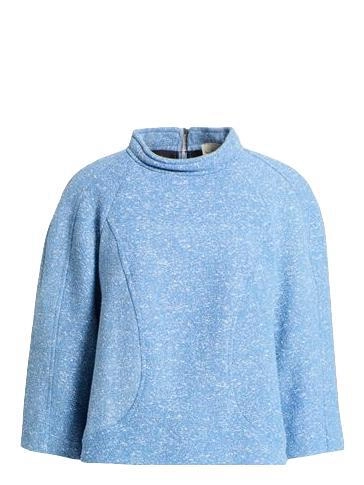 Ba&sh Tweed Turtleneck Top - Light Blue