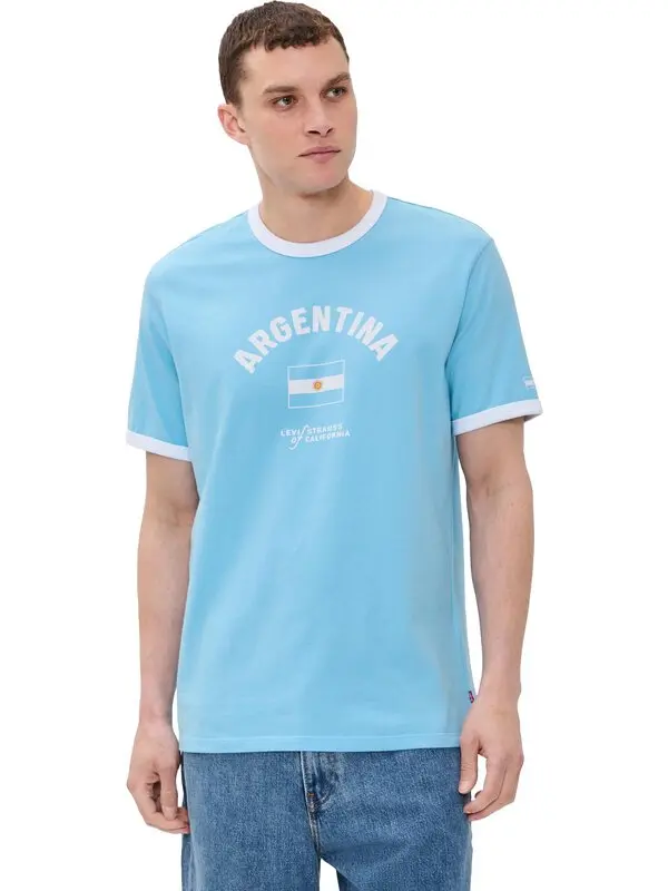 LEVI'S X World Cup Argentina Ringer Tee - Blue White