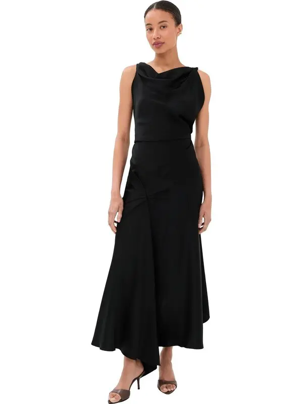 Victoria Beckham Posy Midi Dress - Black