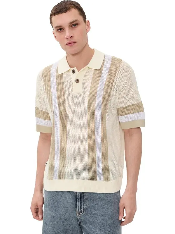Obey Seth Polo Sweater - Unbleached Multi