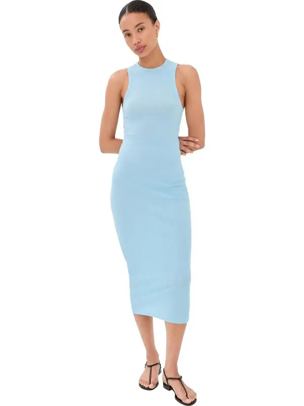 Wardrobe.NYC Ribbed Racer Dress - Cloud