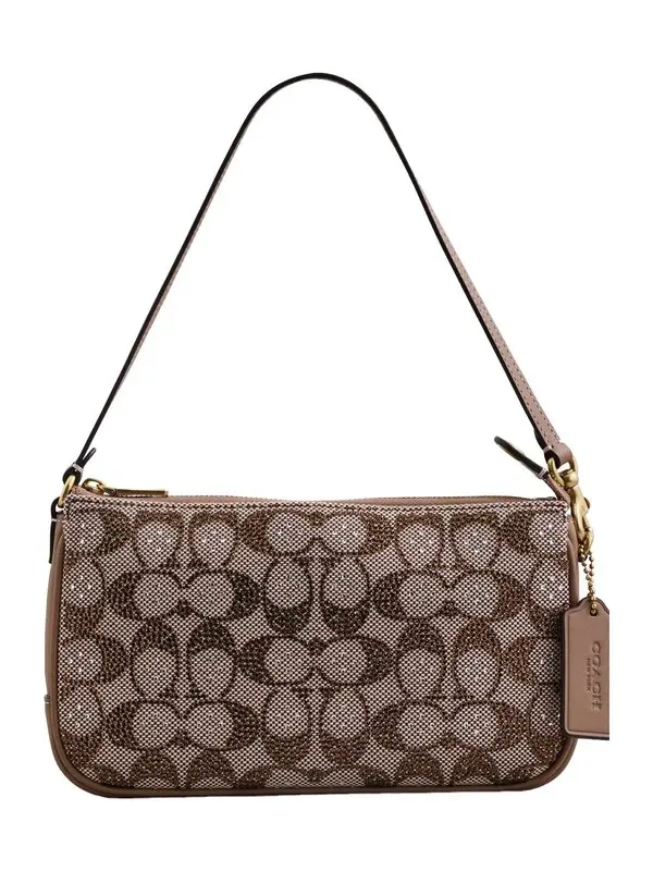 COACH Crystal Signature Jacquard Plaza Bag - Mushroom