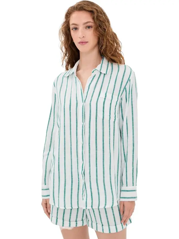 Z Supply Saturdays Stripe Shirt - Rainforest