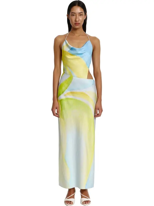 Significant Other Milou Maxi Dress With Cut-out Detail - Seaglass Print