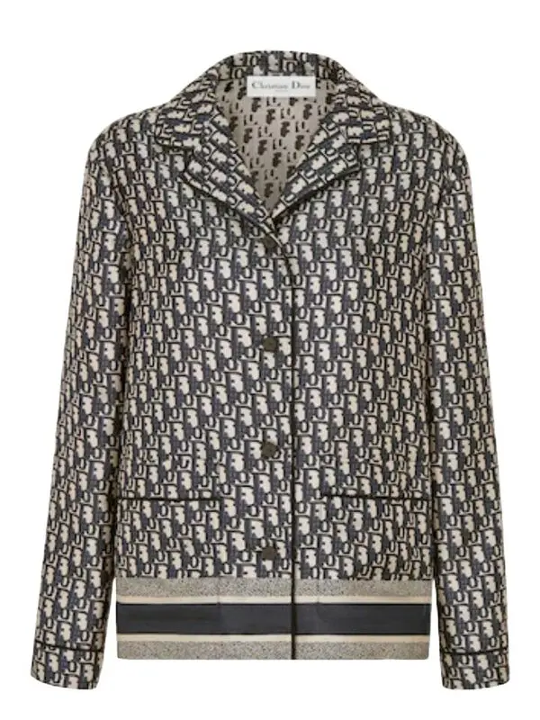 Dior Jacquard Pattern Coat - Black