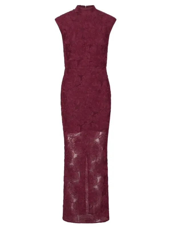 ROTATE BY BIRGER CHRISTENSEN Floral Mesh Maxi Dress - Red