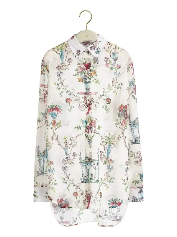 Dior Embroidered Floral Blouse - White