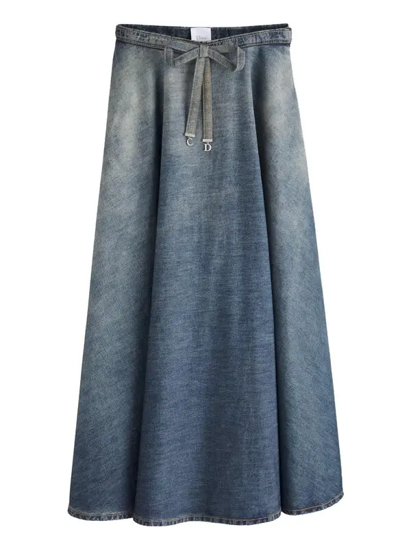 Dior Mid-length Belted Skirt - Blue