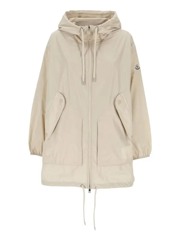Moncler Melia Hooded Raincoat - Beige