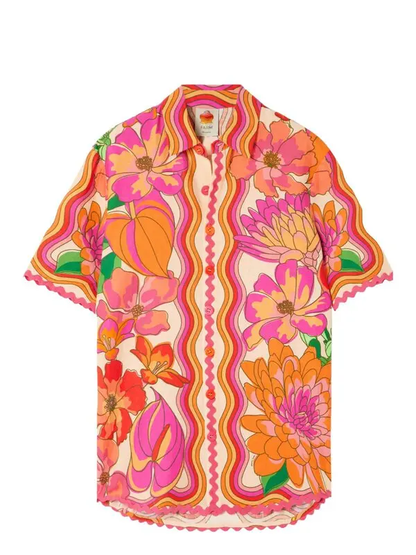 Farm Rio Short Sleeve Graphic Print Shirt - Multicolor