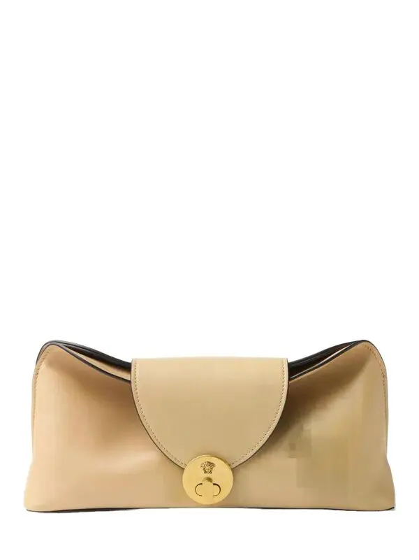 Versace Vivian Leather Clutch Bag - Neutrals