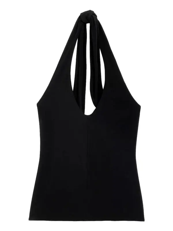 AMI Paris Jersey Backless Top - Black