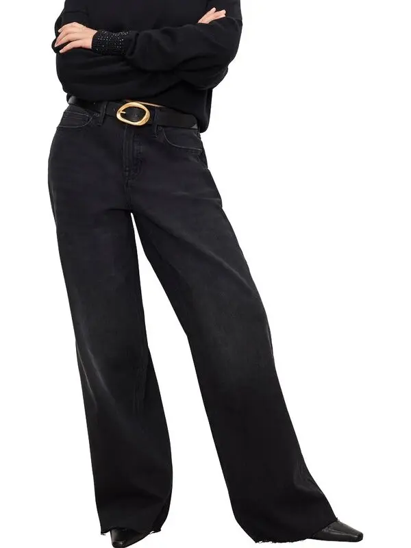 Good American Good Ease Wide Leg Jeans - Black324