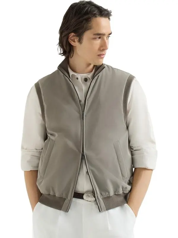 Brunello Cucinelli Bonded Nylon Vest With Thermore® Padding - Military