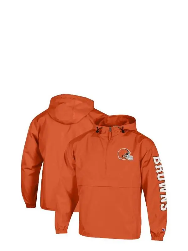 Champion Cleveland Browns Packable Windbreaker Jacket - Orange
