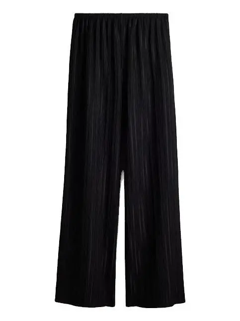 H&m Mama Pointelle-knit Drawstring Trousers - Black