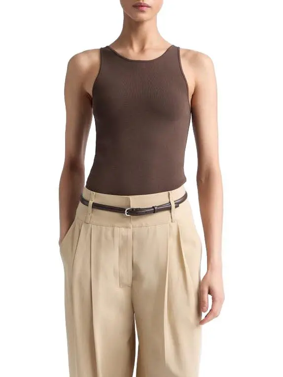 TOTEME Classic Compact Knit Tank - Walnut