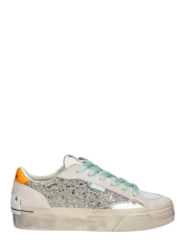CRIME LONDON Soho Glitter-detail Panelled Sneakers - Neutrals