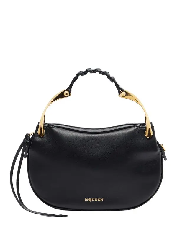 Alexander McQueen Wishbone Mini Leather Top-handle Bag - Black