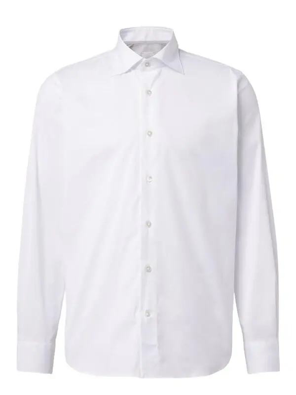 Eleventy Cotton-blend Poplin Shirt - White