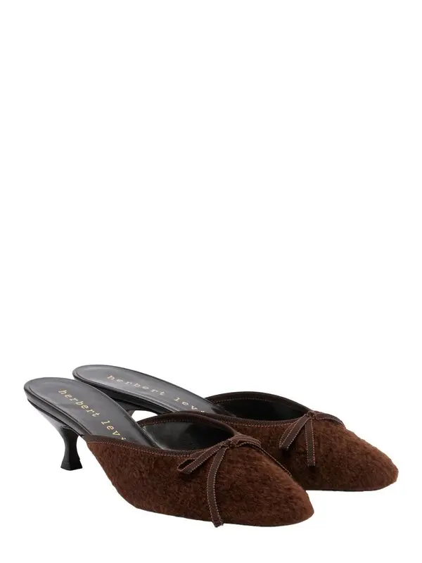 HERBERT LEVINE Shearling Mules - Brown