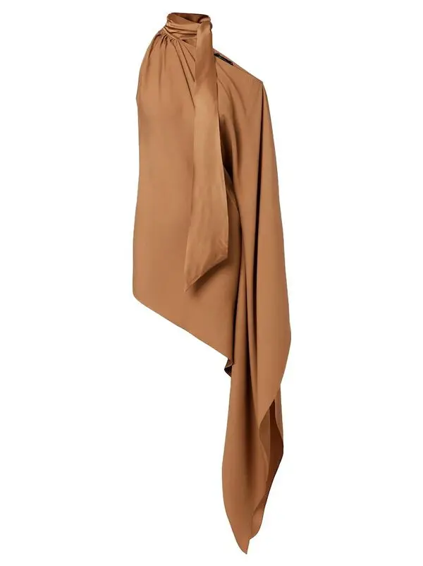 TALLER MARMO Asymmetric Crêpe Cady Minidress - Beige