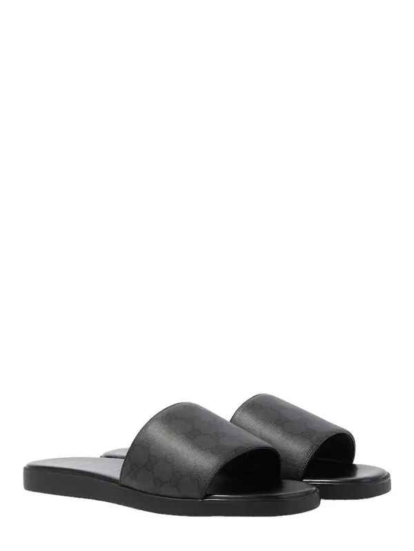 Gucci Gg Canvas Slides - Black