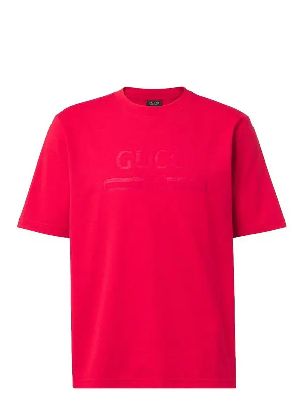 Gucci Logo Cotton-blend Jersey T-shirt - Red