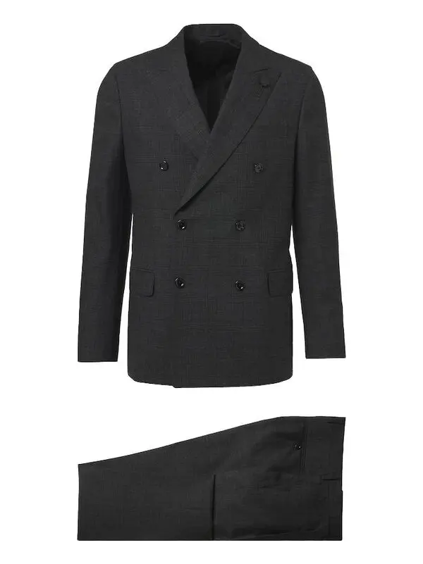 LARDINI Prince Of Wales Check Suit - Grey