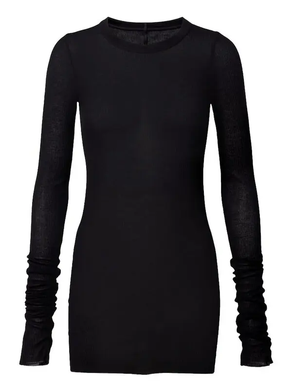 Rick Owens Ribbed-knit Jersey Top - Black