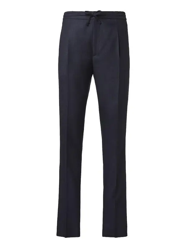 LARDINI Wool Slim Pants - Blue