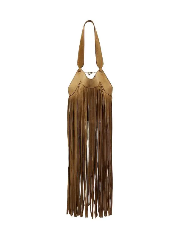 Khaite Lotus Nano Fringed Suede Tote Bag - Green