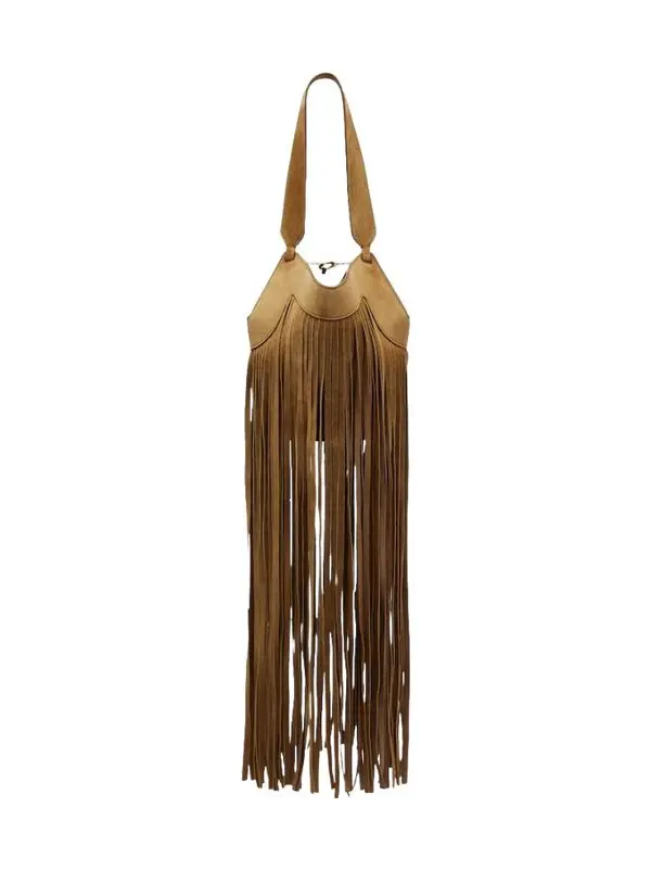 Khaite Lotus Nano Fringed Suede Tote Bag - Green