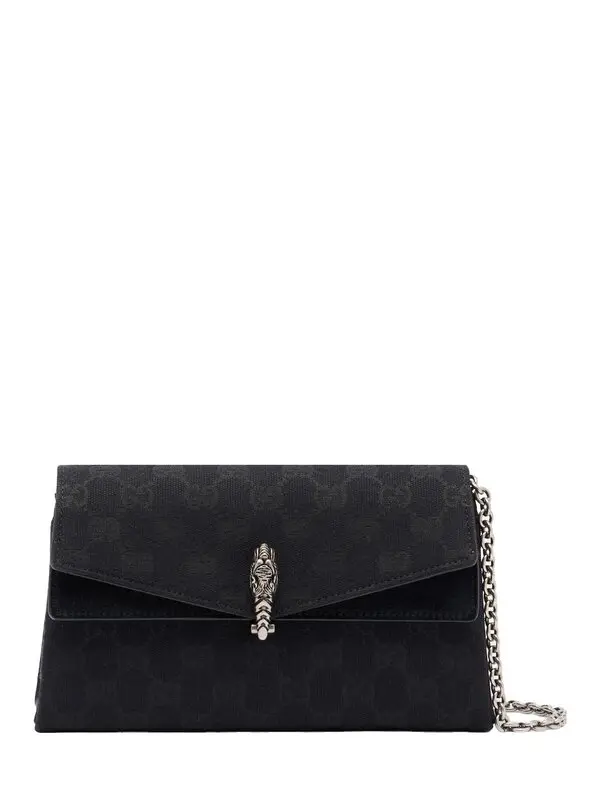 Gucci Dionysus Small Gg Canvas Shoulder Bag - Black