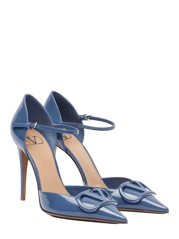 Valentino Garavani D'orsay Patent Leather Pumps - Blue