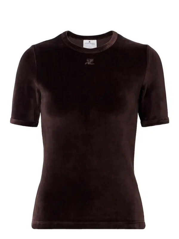 COURREGES Courrèges Velvet T-shirt - Brown