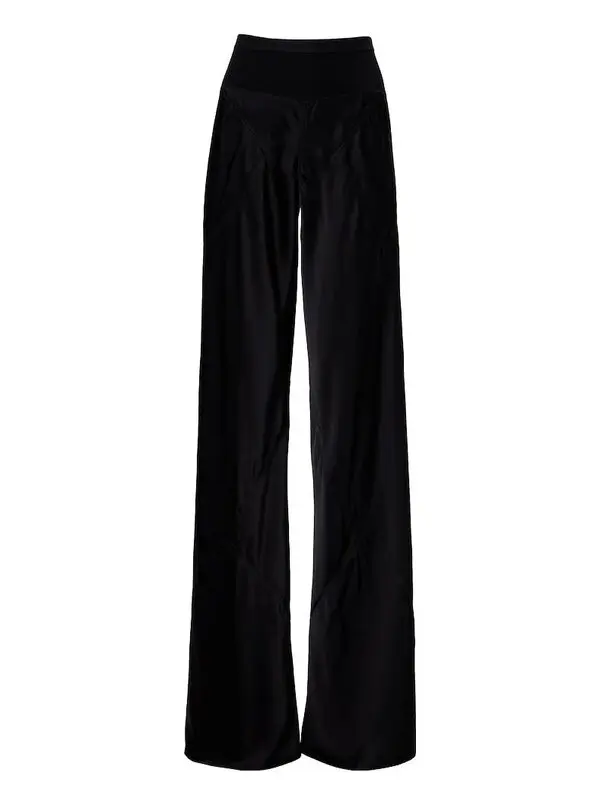 Rick Owens Bias Cady Crêpe Wide-leg Pants - Black