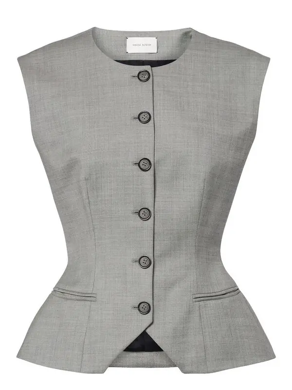 Magda Butrym Wool Vest With Buttoned Front - Grey