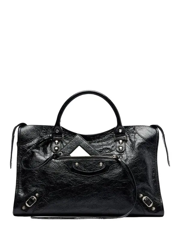 Balenciaga Le City Medium Leather Tote Bag - Black