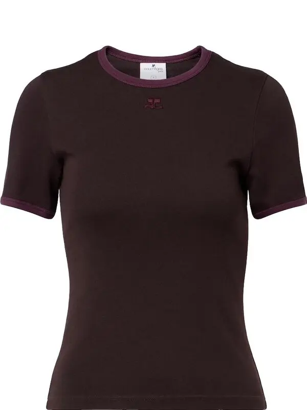 COURREGES Cotton Jersey T-shirt - Brown